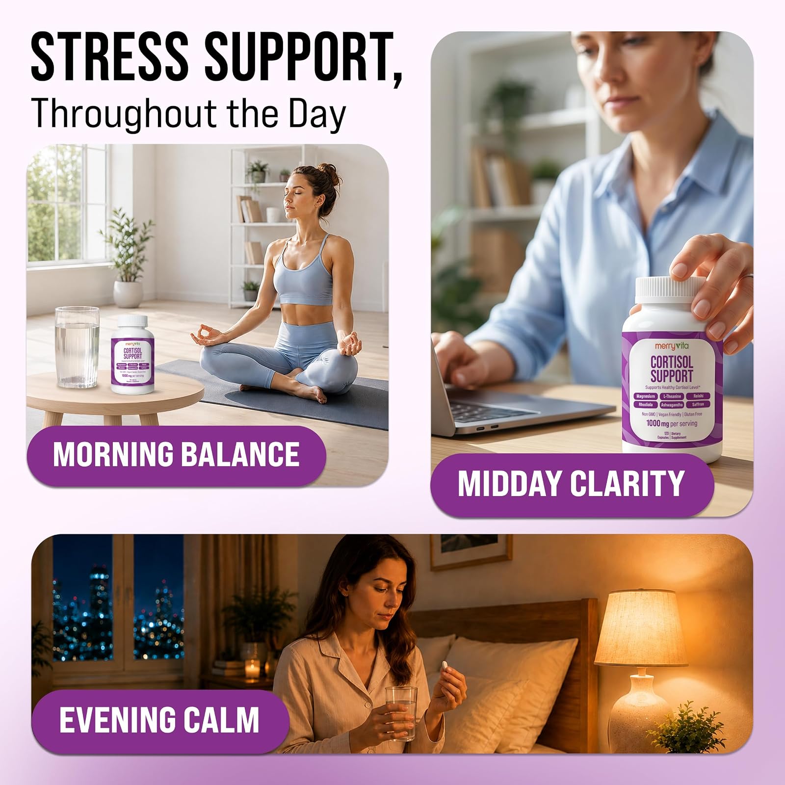 Daily stress support with vegan vitamins