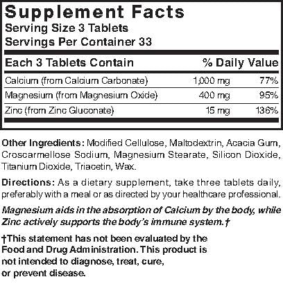 daily supplement with calcium and zinc