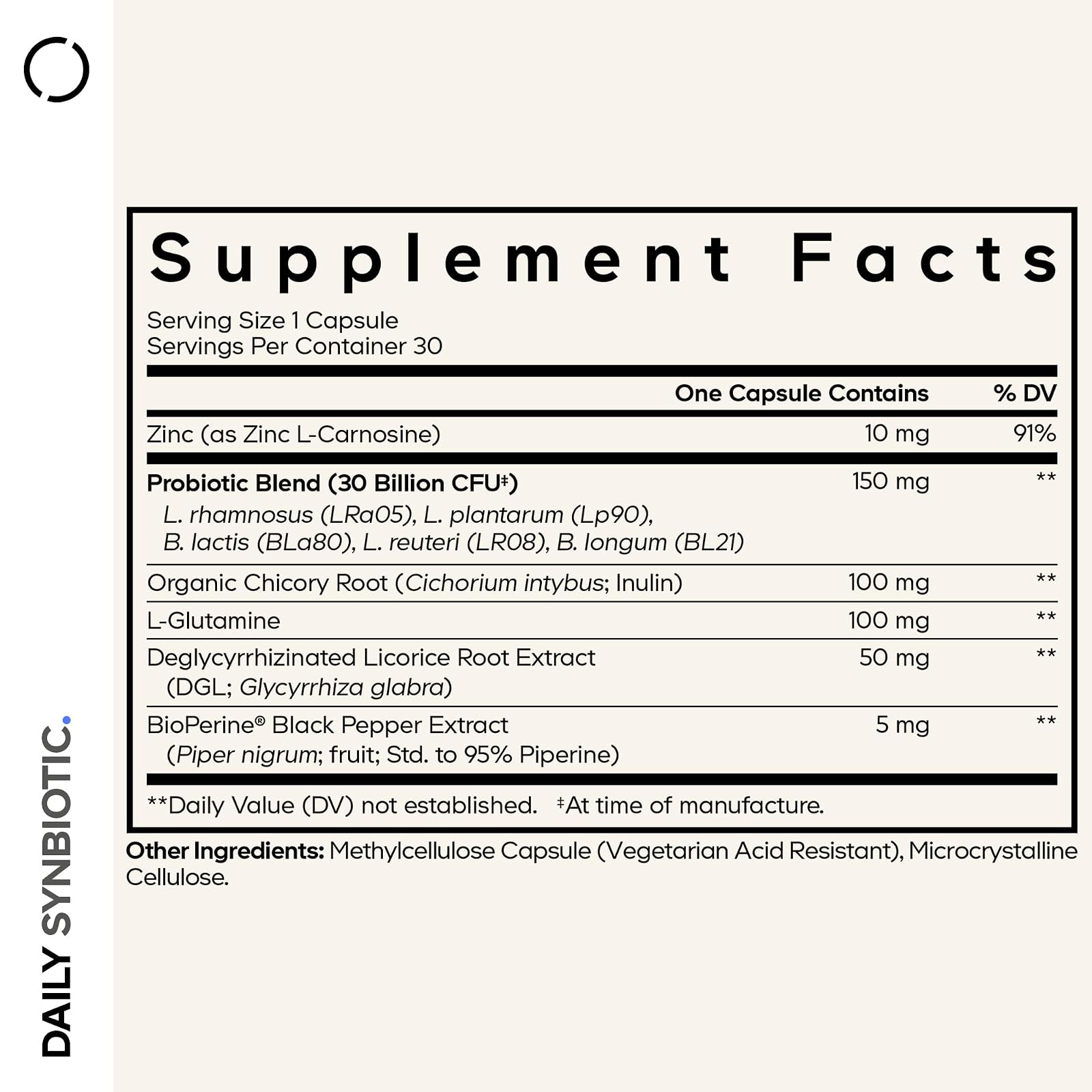 Daily Synbiotic with Lactobacillus