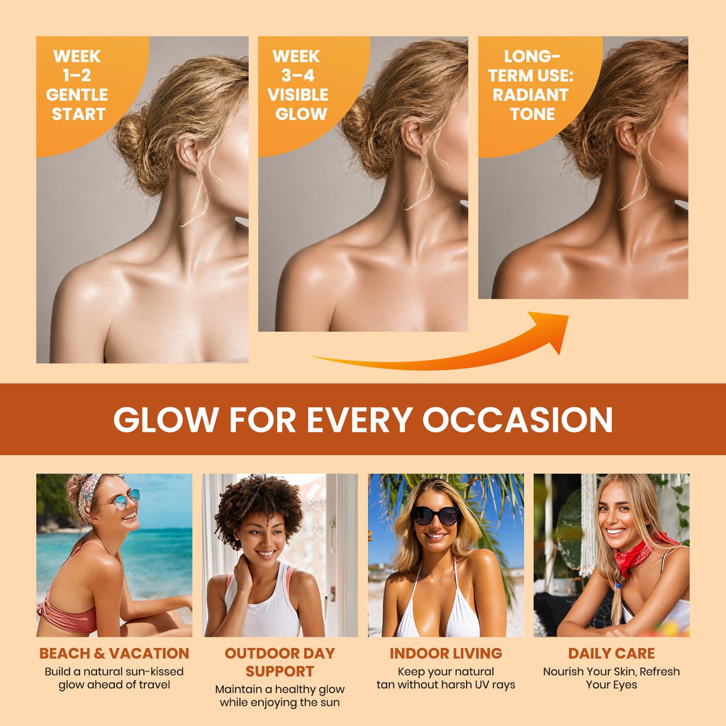 Daily tanning gummies for a radiant complexion