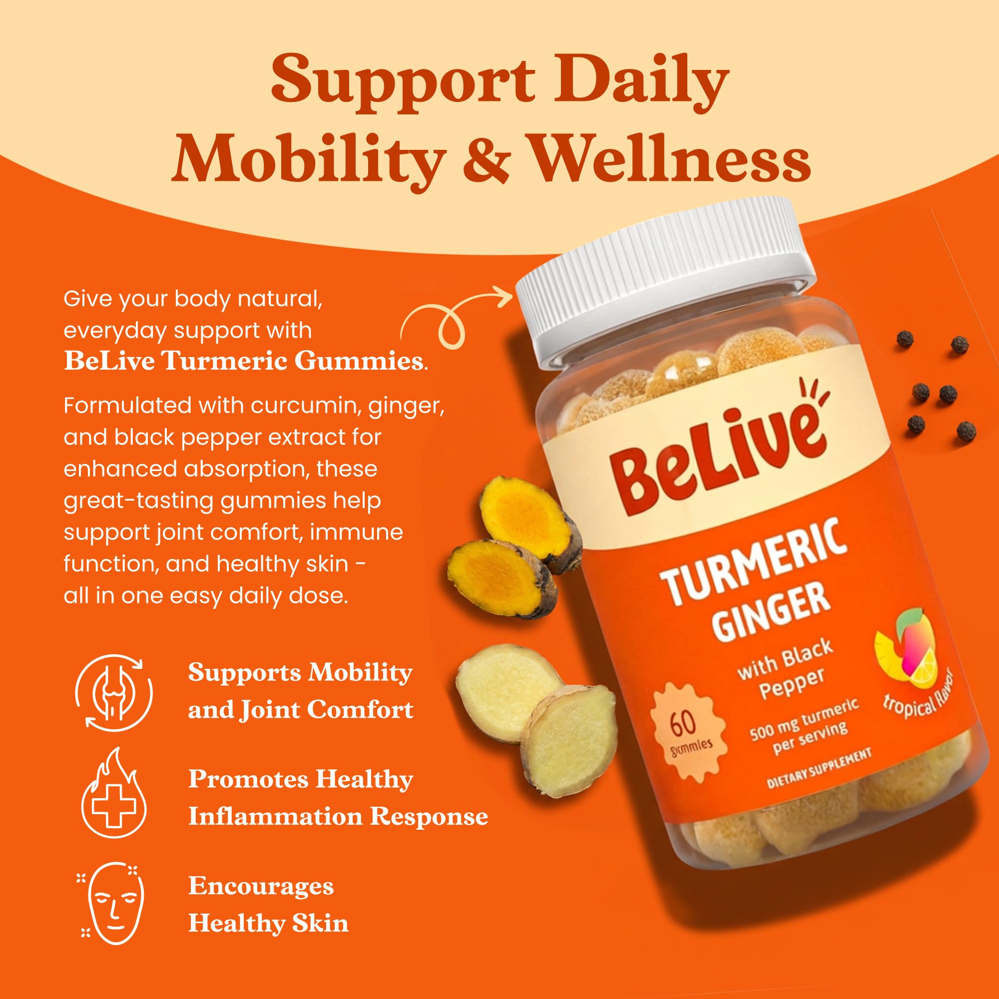 Daily turmeric gummies for wellness