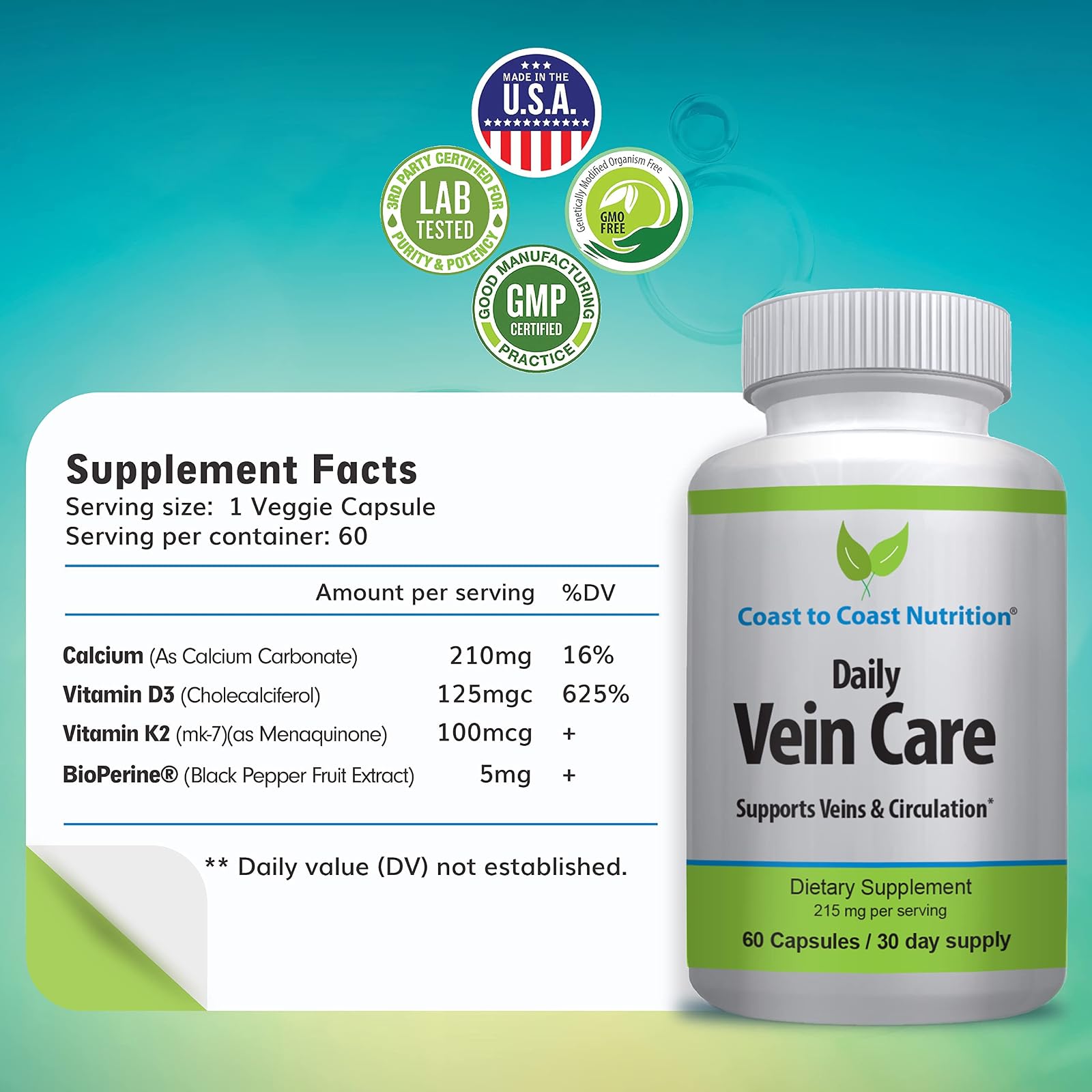 Daily Vein Care formula for leg comfort