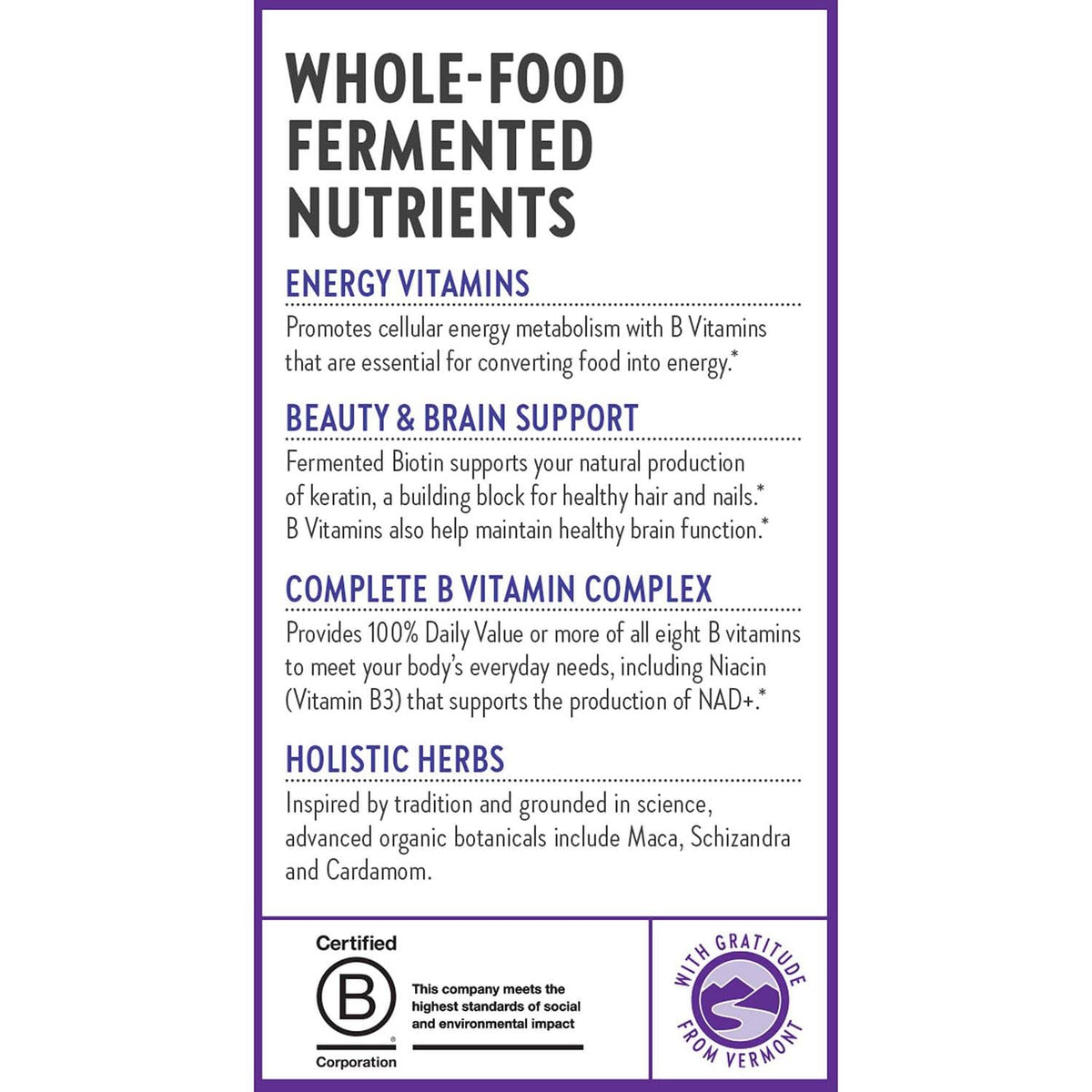 daily vitamin b complex for overall wellness