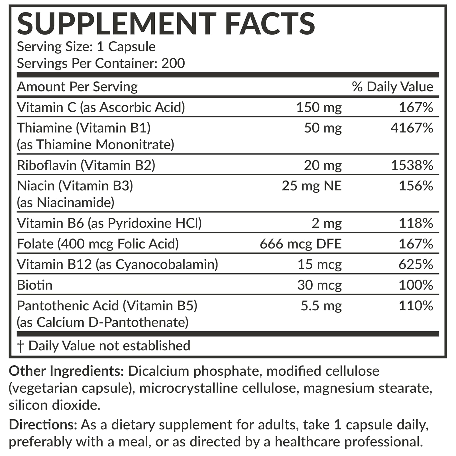 daily vitamin b complex for wellness