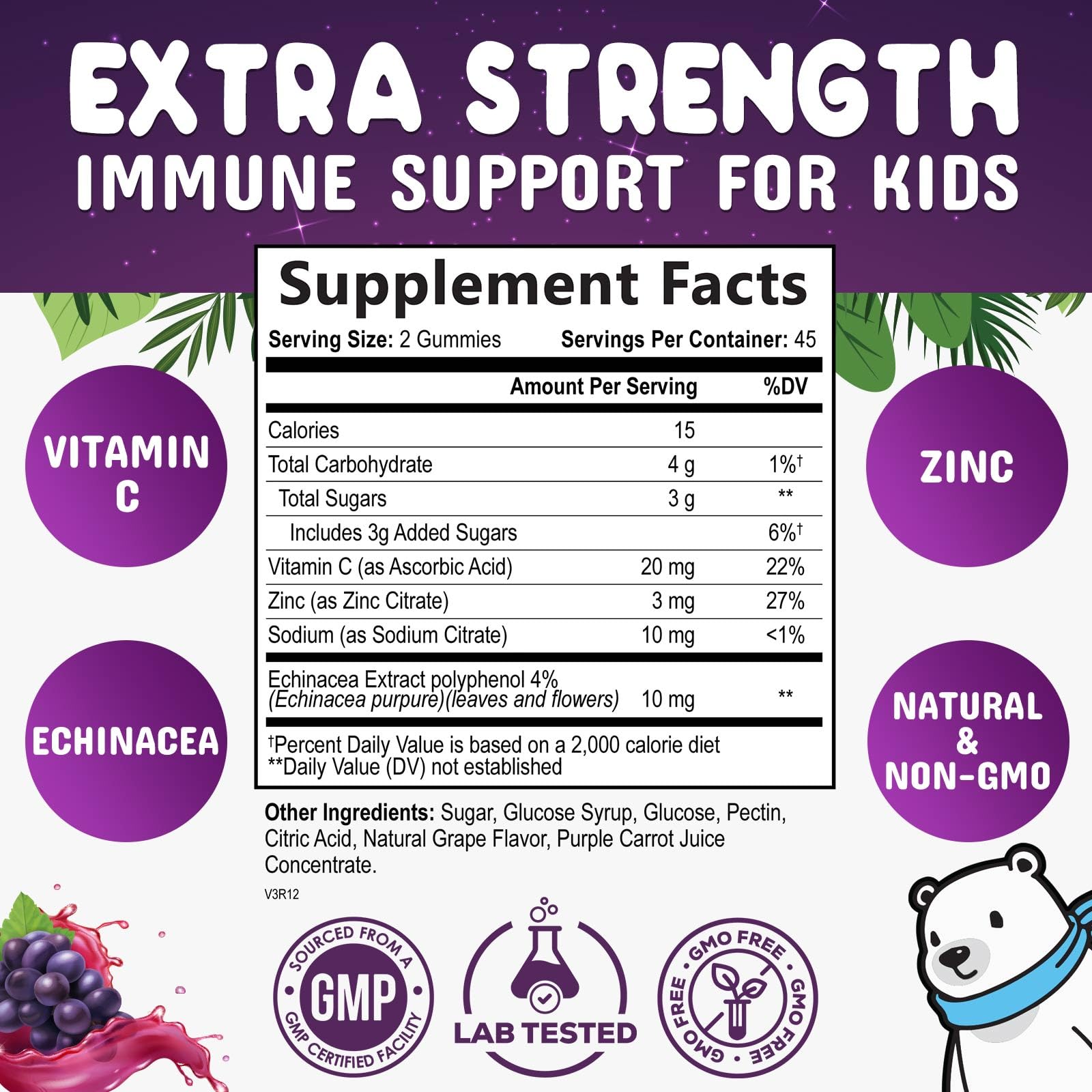 Daily vitamin C and zinc for kids
