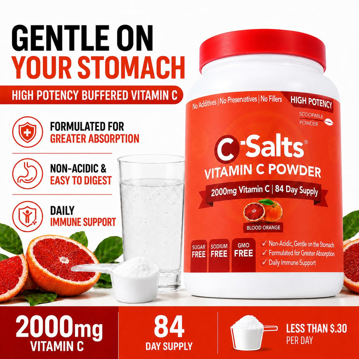 Daily vitamin C powder for immunity