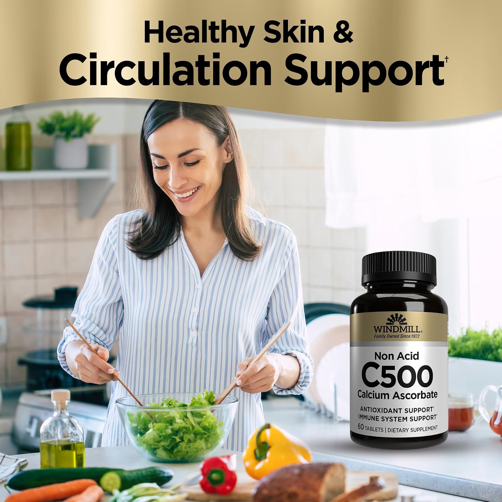 Daily vitamin C supplement for immunity