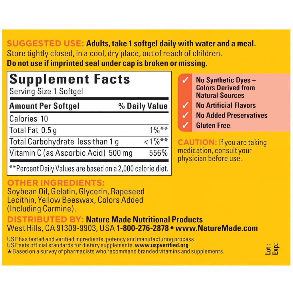 Daily Vitamin C supplement softgels