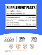 daily vitamin D3 5000 IU supplement
