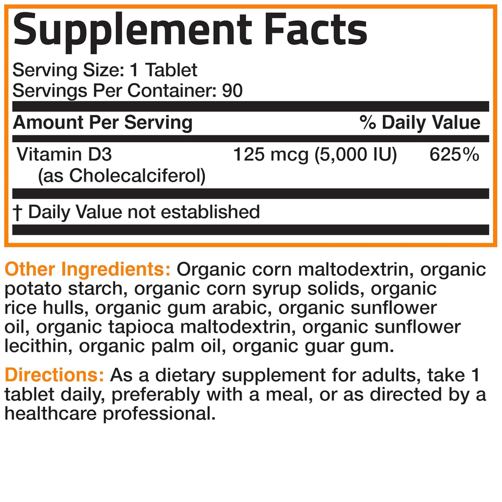 Daily vitamin D3 dosage convenience