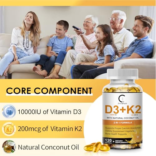 Daily Vitamin D3 K2 for energy boost