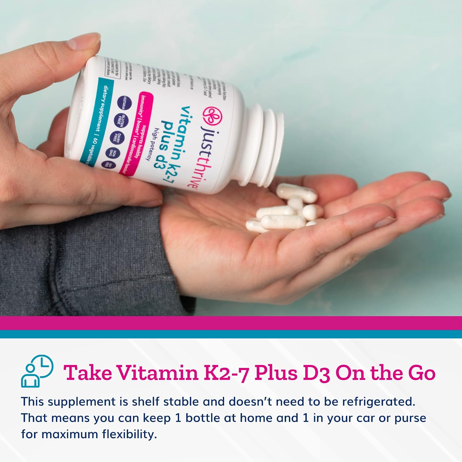 Daily vitamin D3 K2 for wellness