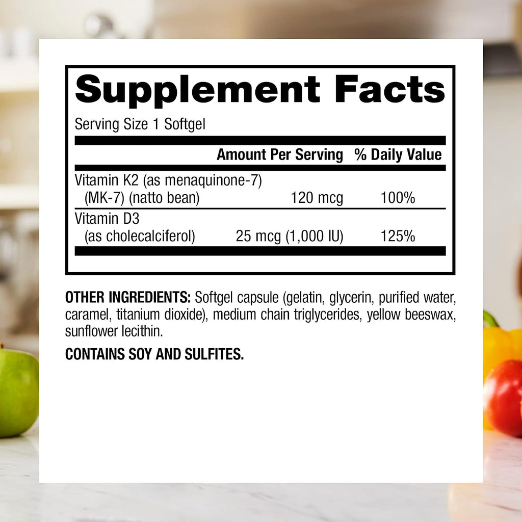 Daily vitamin D3 K2 for wellness