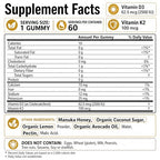 Daily vitamin D3 K2 gummy dose