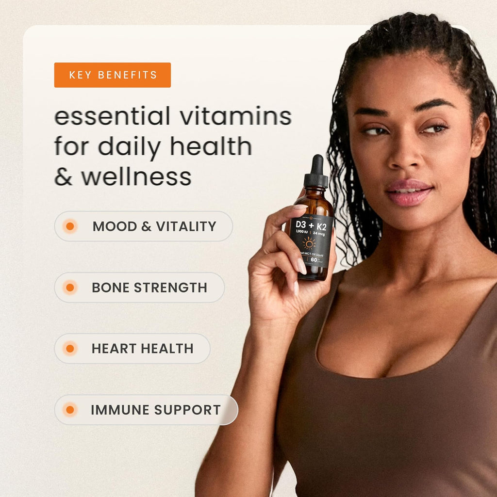 Daily vitamin D3 K2 supplement drops