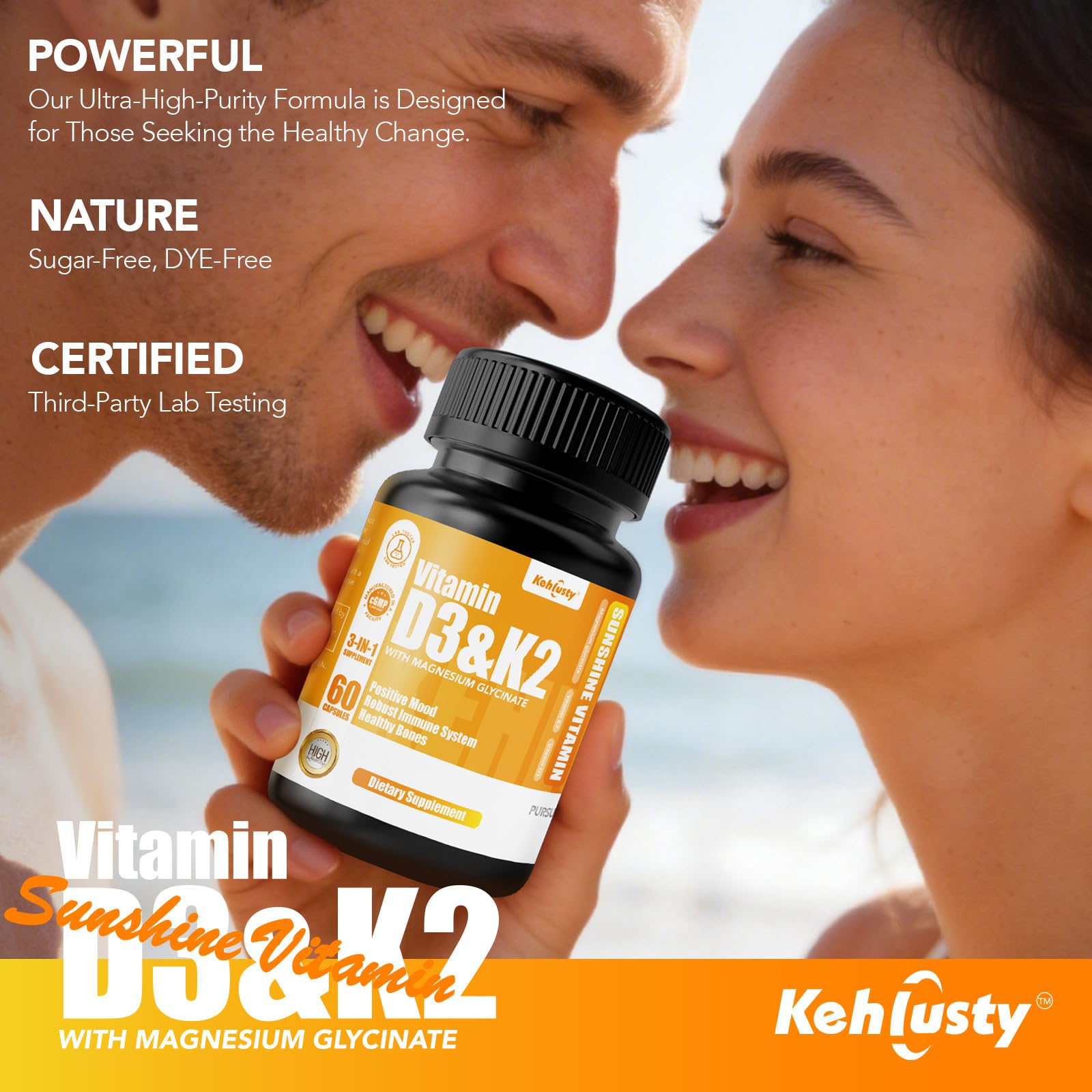 Daily vitamin D3 K2 supplement