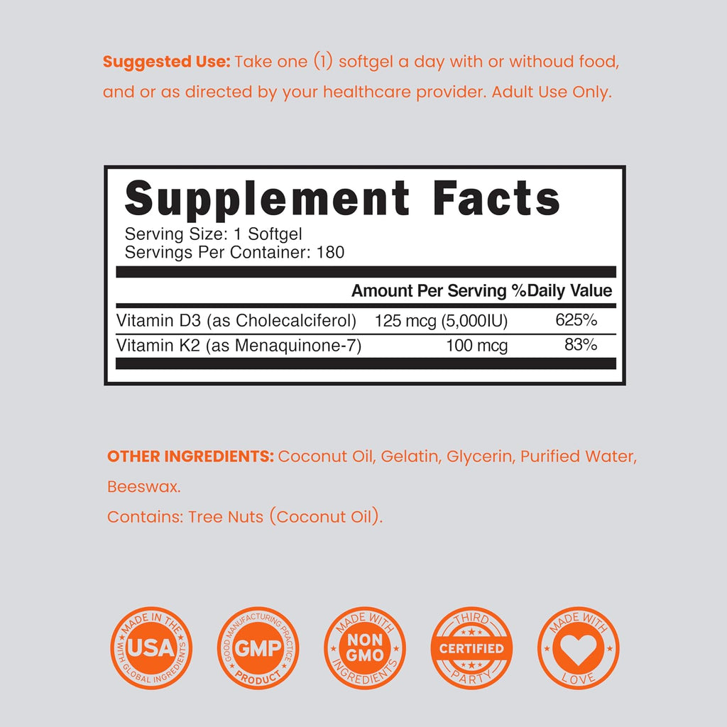 Daily Vitamin D3 K2 supplement