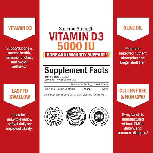 daily vitamin D3 softgels for energy