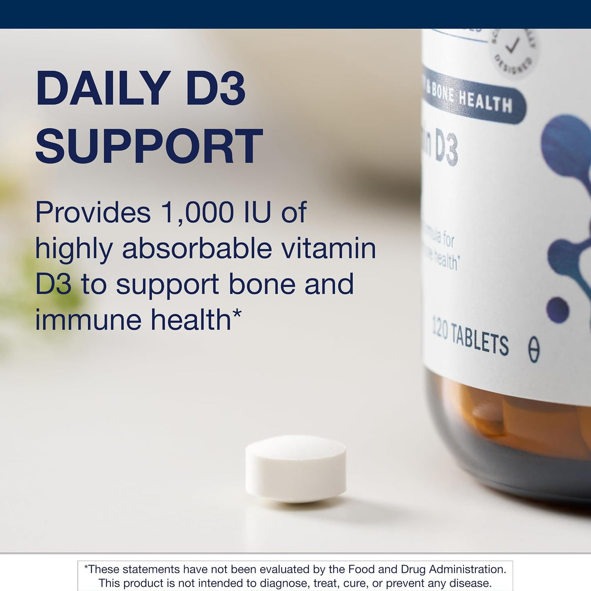 Daily vitamin D3 supplement benefits