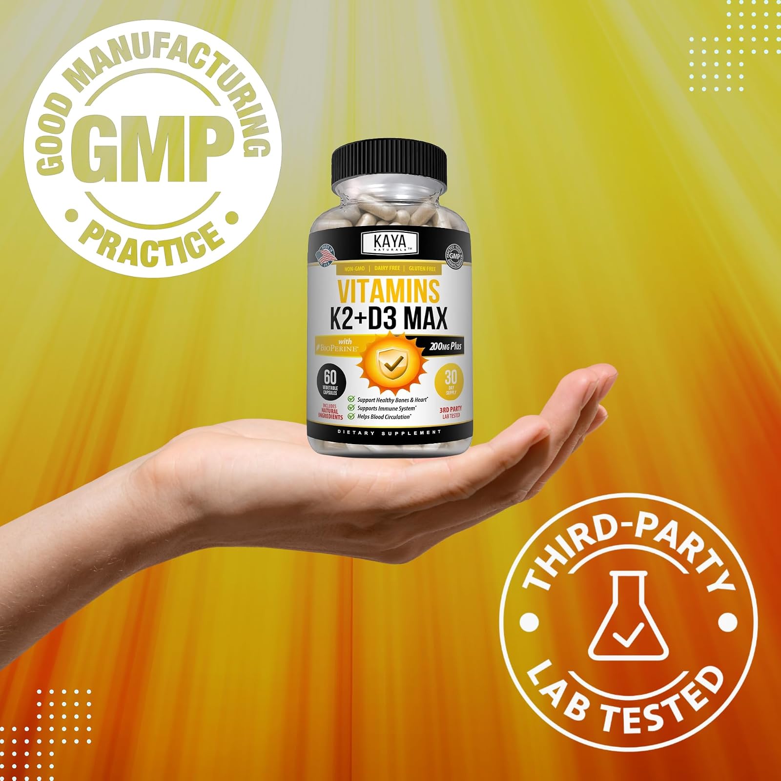 Daily Vitamin D3 supplement capsules