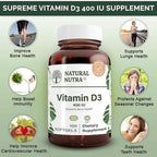 Daily vitamin D3 supplement for immunity