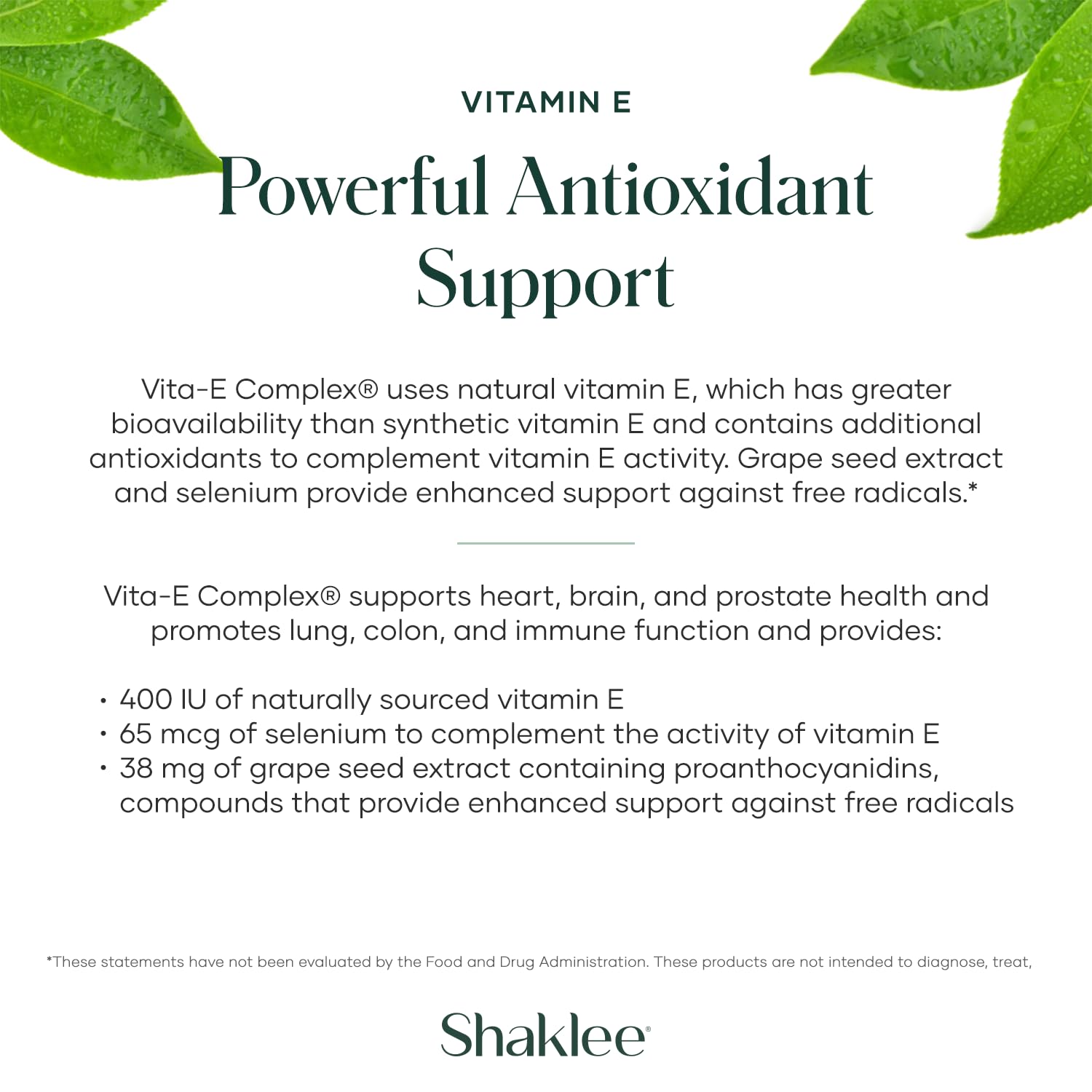 Daily vitamin e supplement for wellness