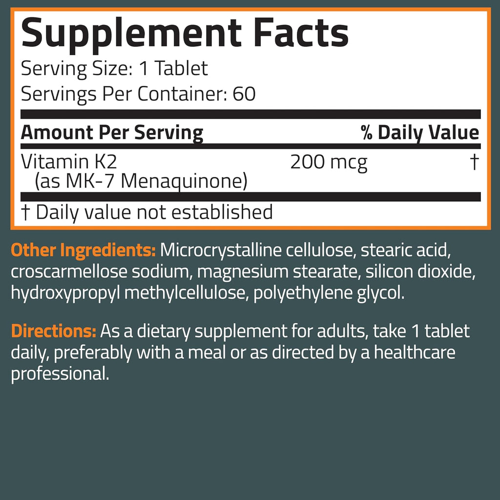 Daily vitamin K2 MK-7 for wellness