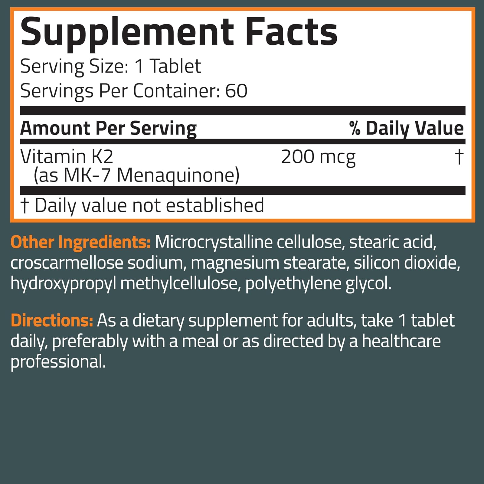 Daily vitamin K2 MK-7 for wellness
