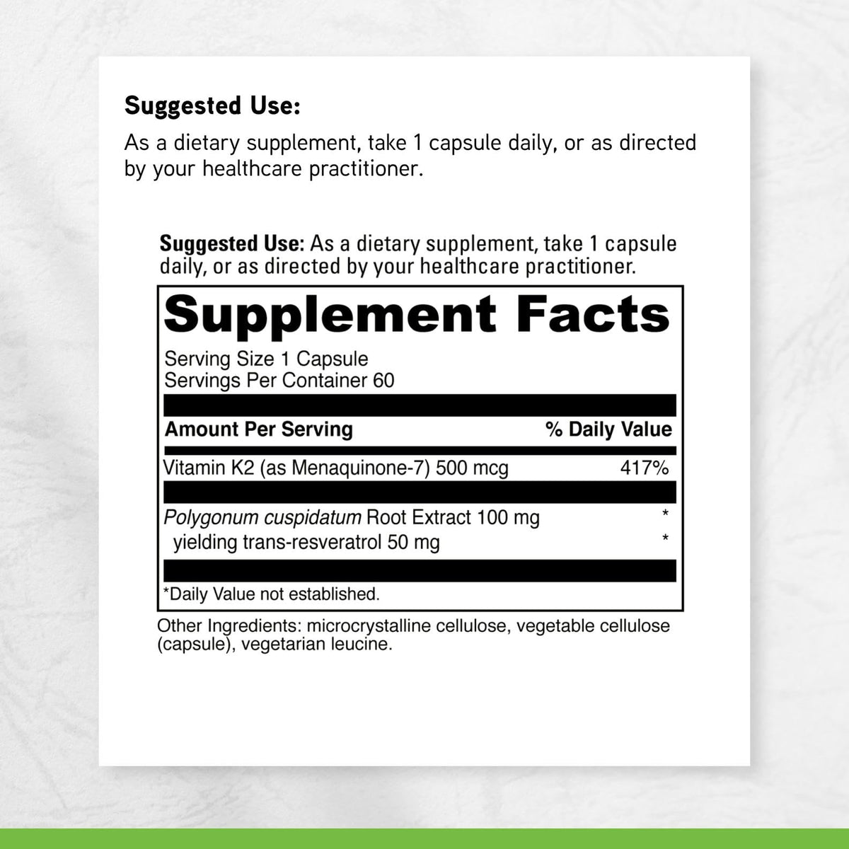 Daily Vitamin K2 supplement for wellness