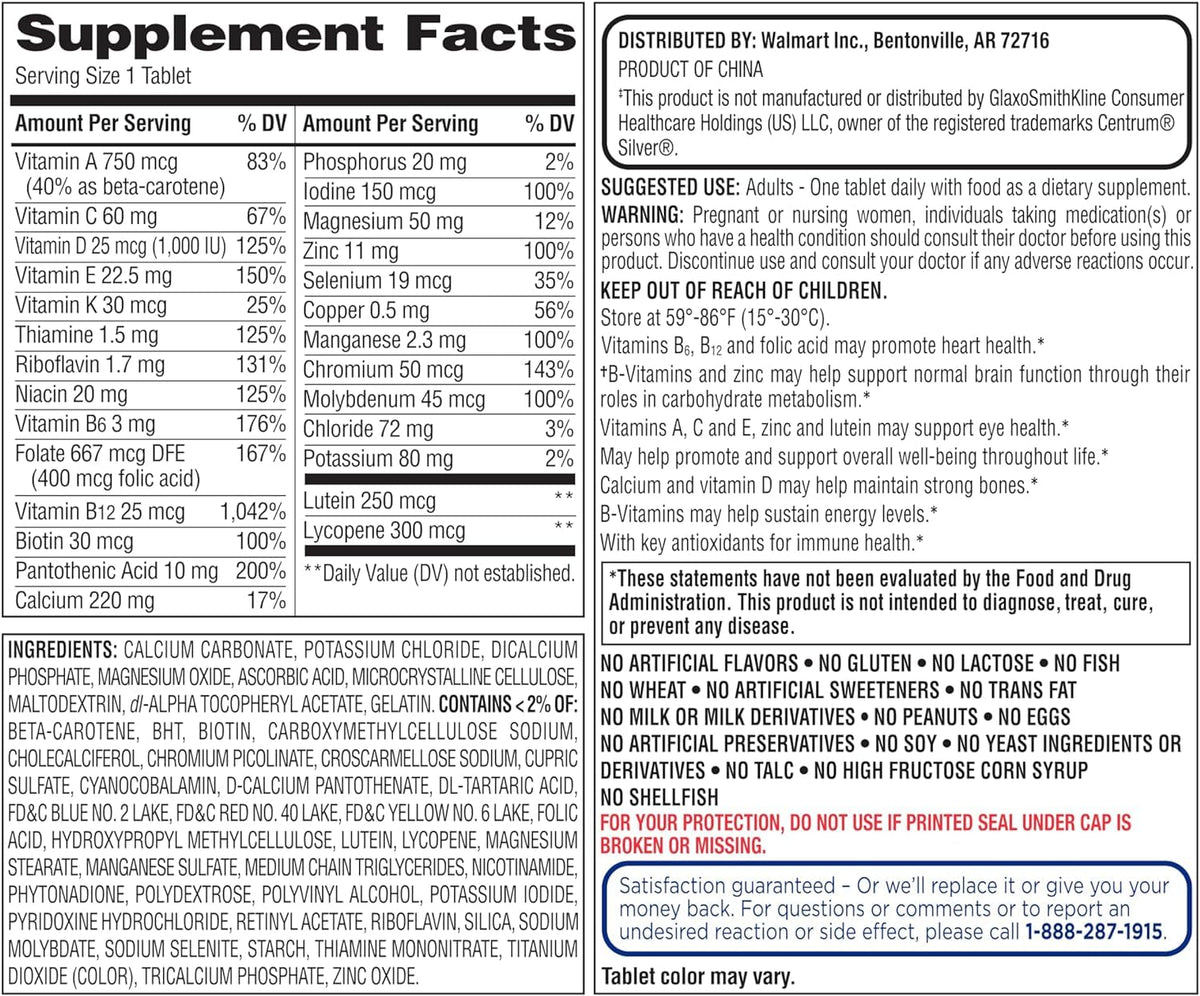 Daily vitamins for active seniors