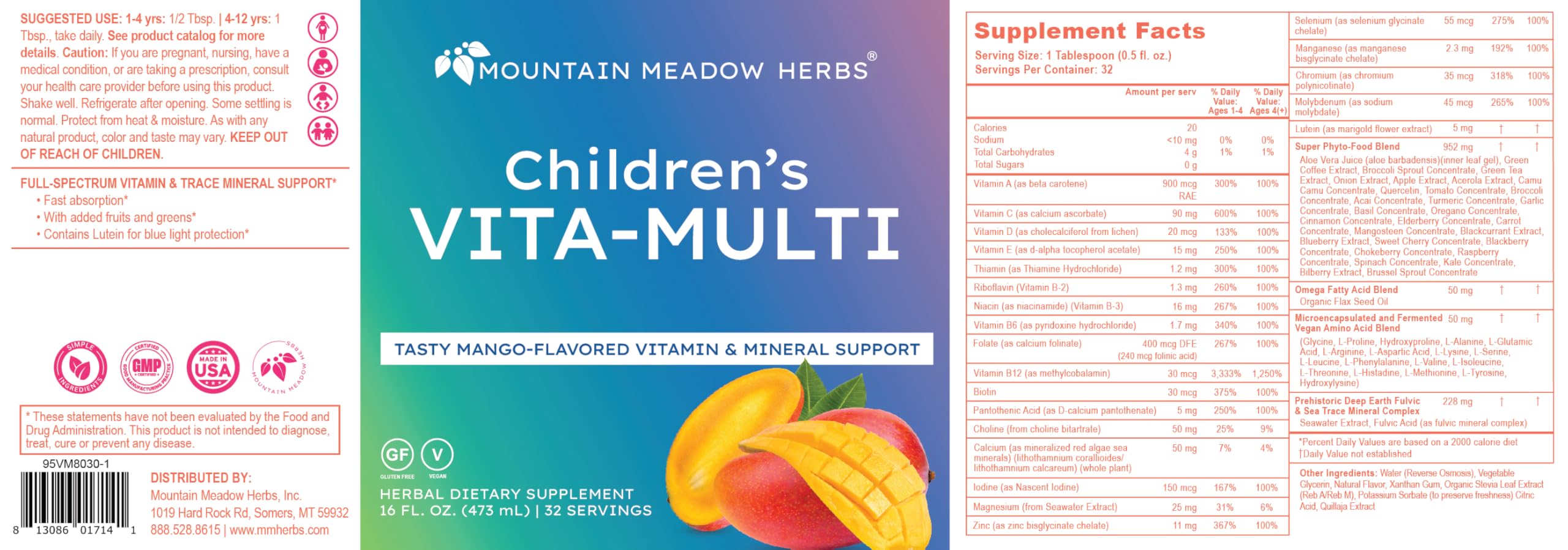 daily vitamins for kids' overall health