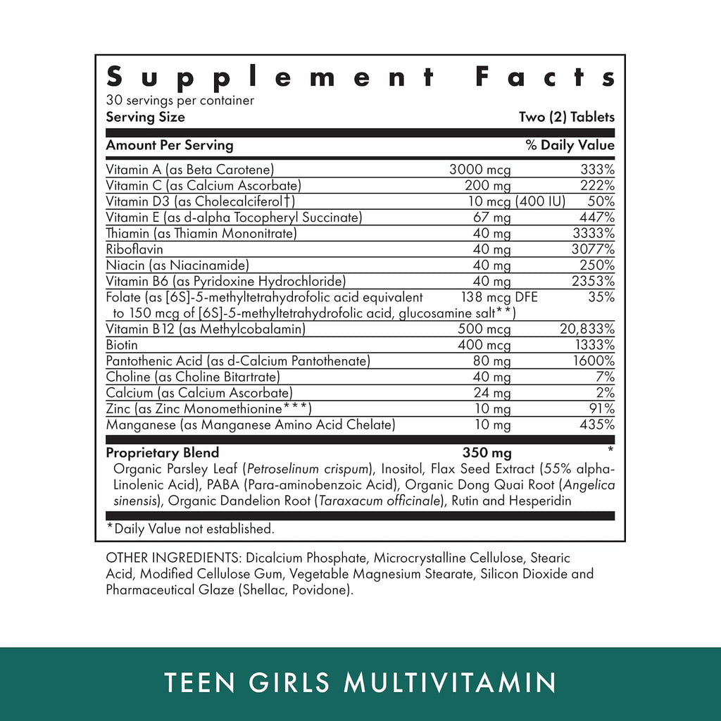 daily vitamins for teenage girls