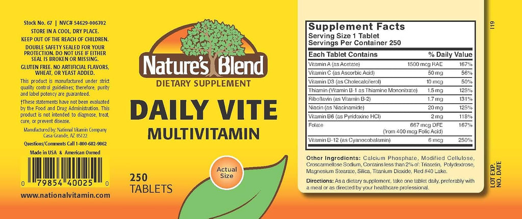 Daily Vite tablets for immune support