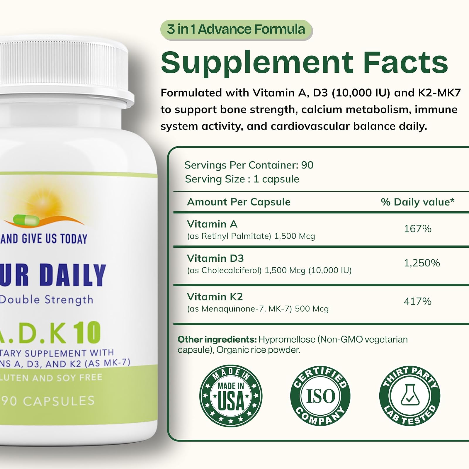 Daily Vites K2 MK-7 formula