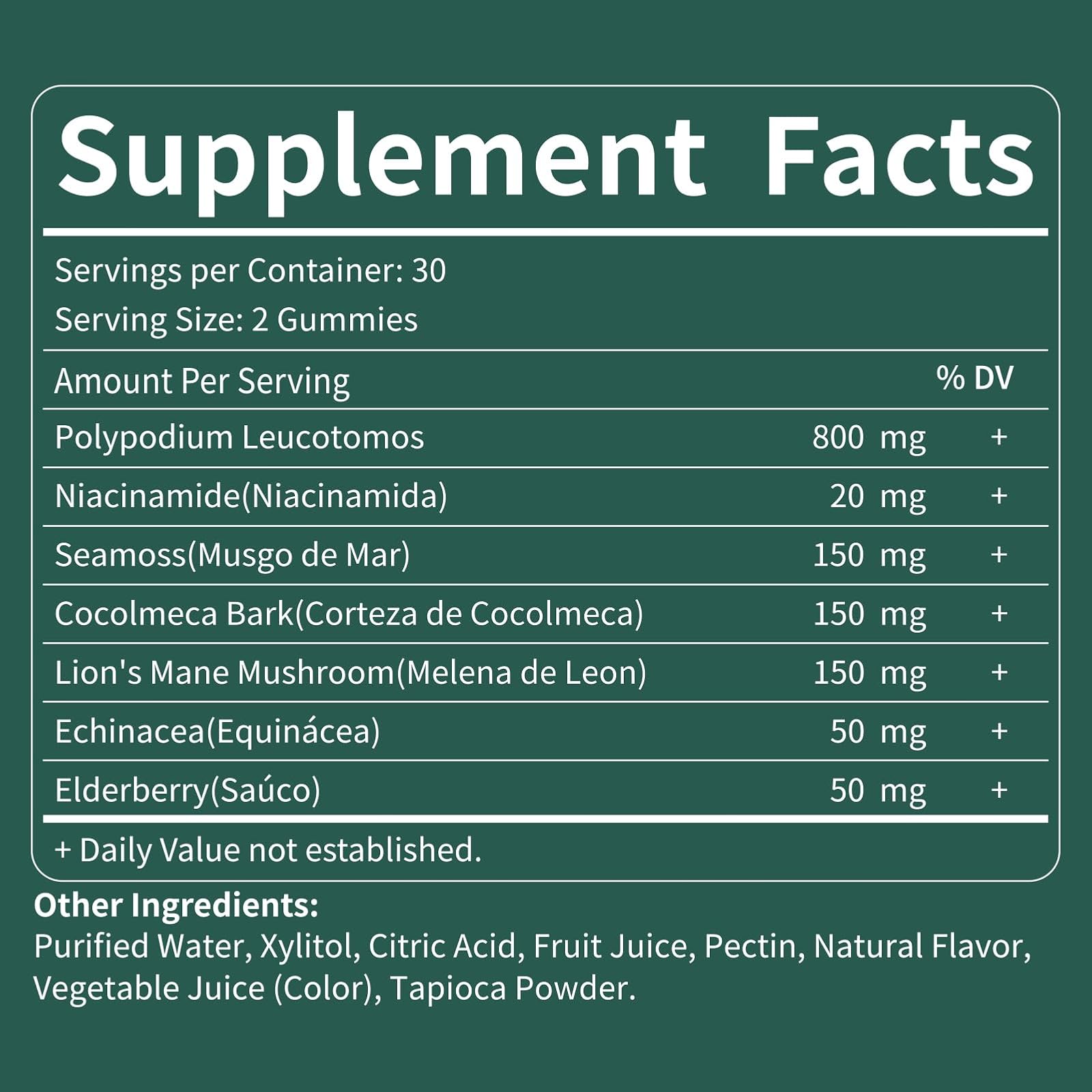 Daily wellness gummies with Polypodium Leucotomos