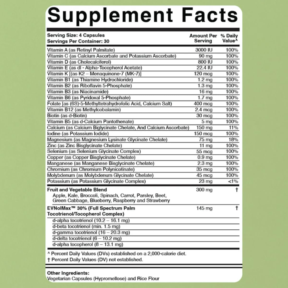 daily wellness with blended vitamin & mineral supplements