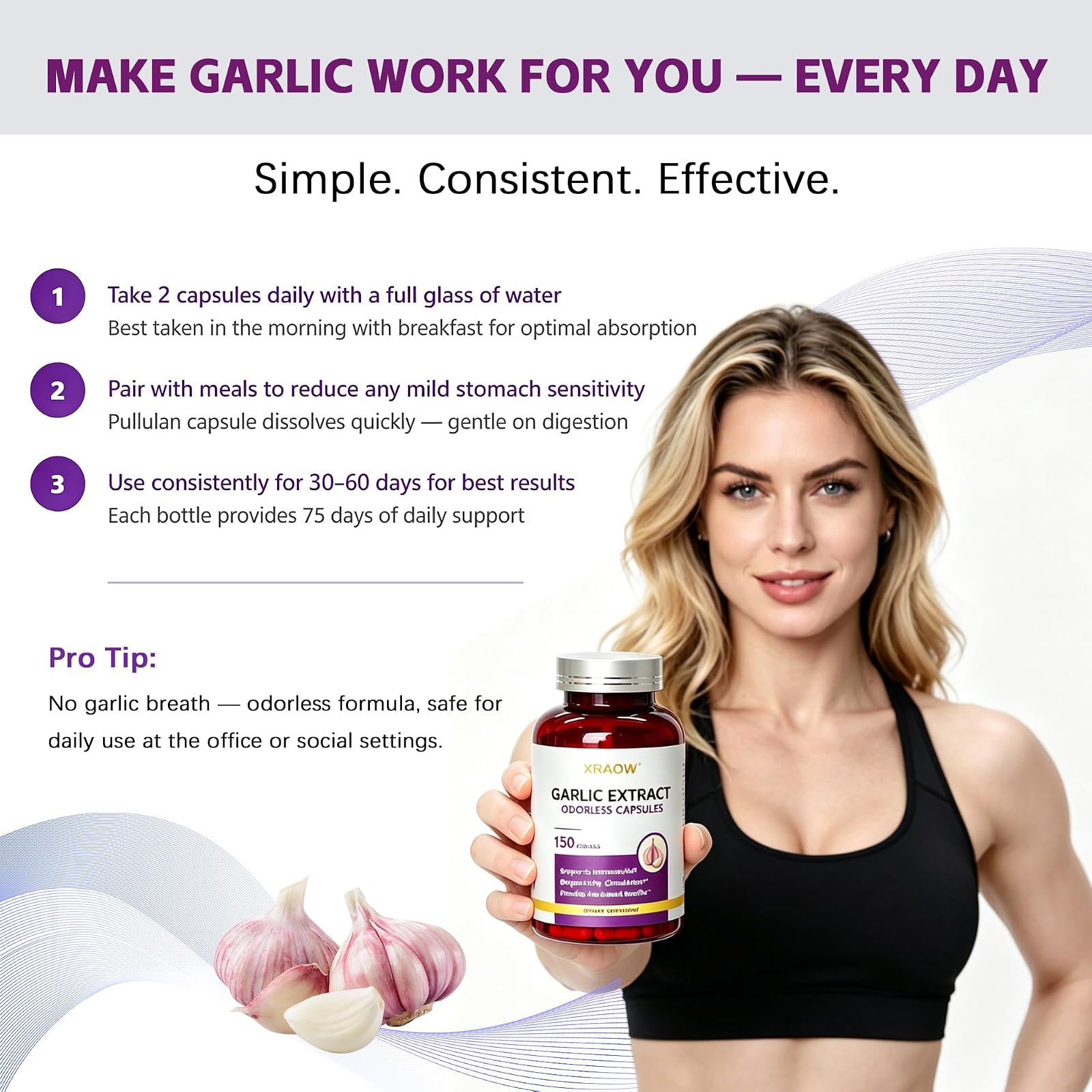 daily wellness with garlic capsules
