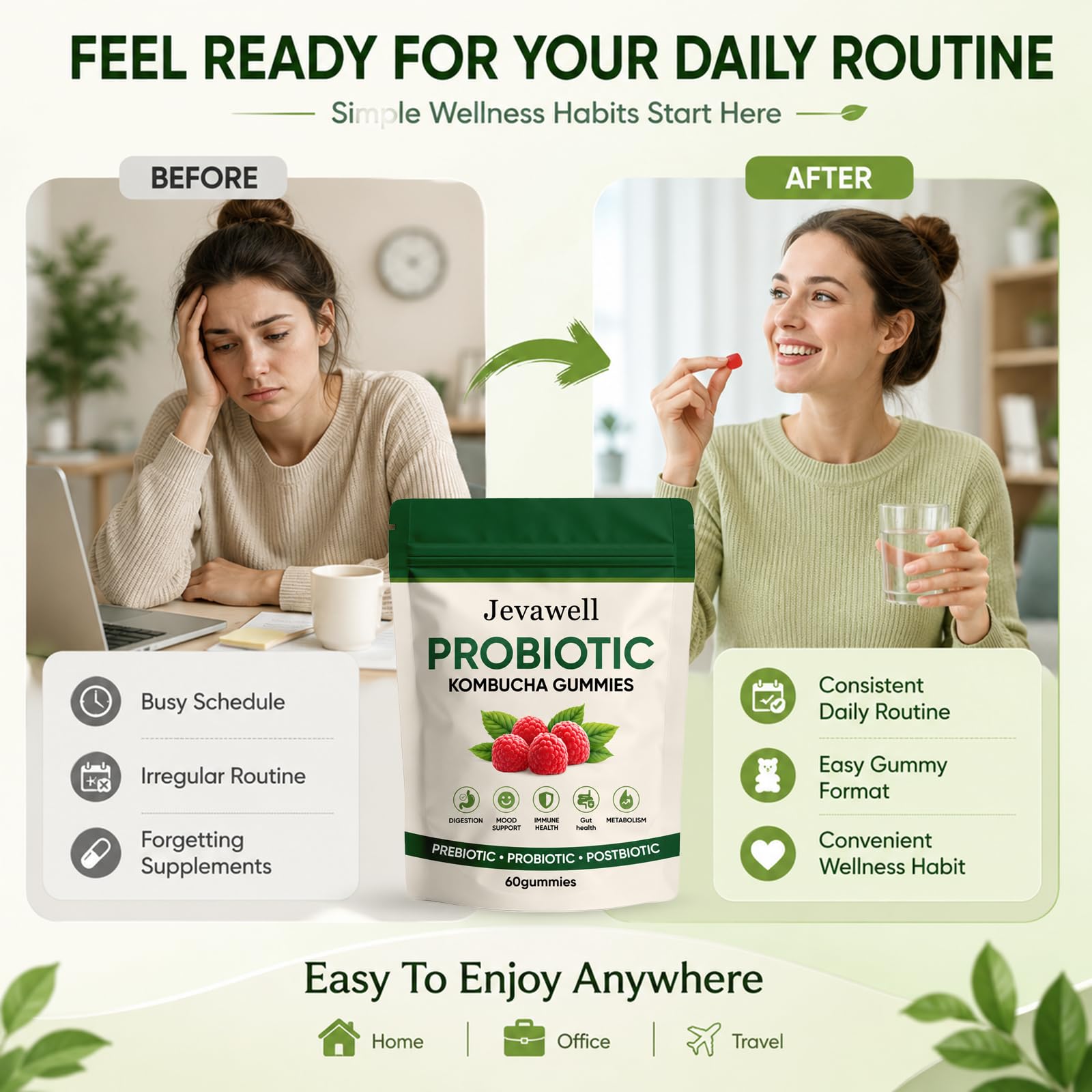 Daily wellness with Kombucha gummies