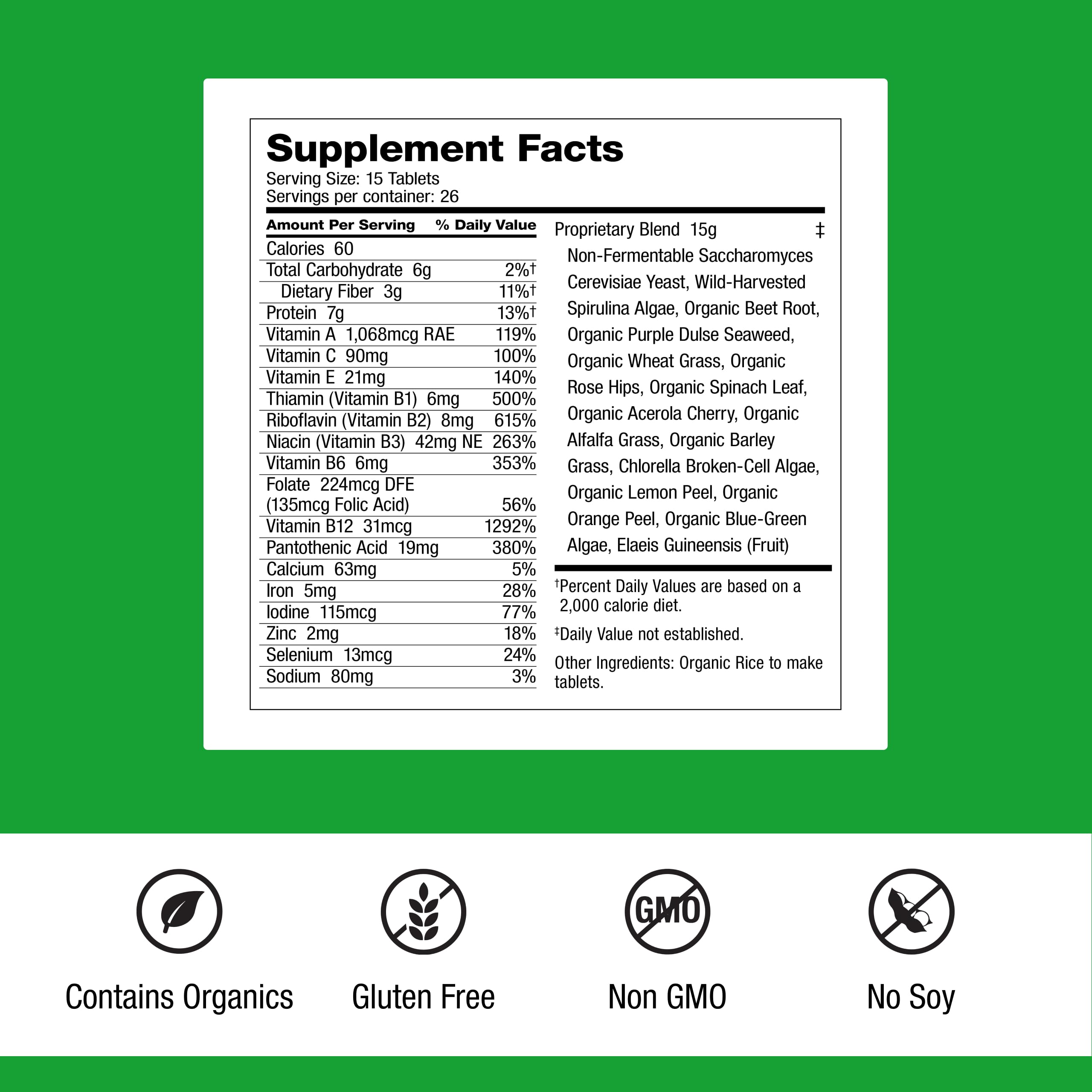 dairy-free mineral supplement tablets