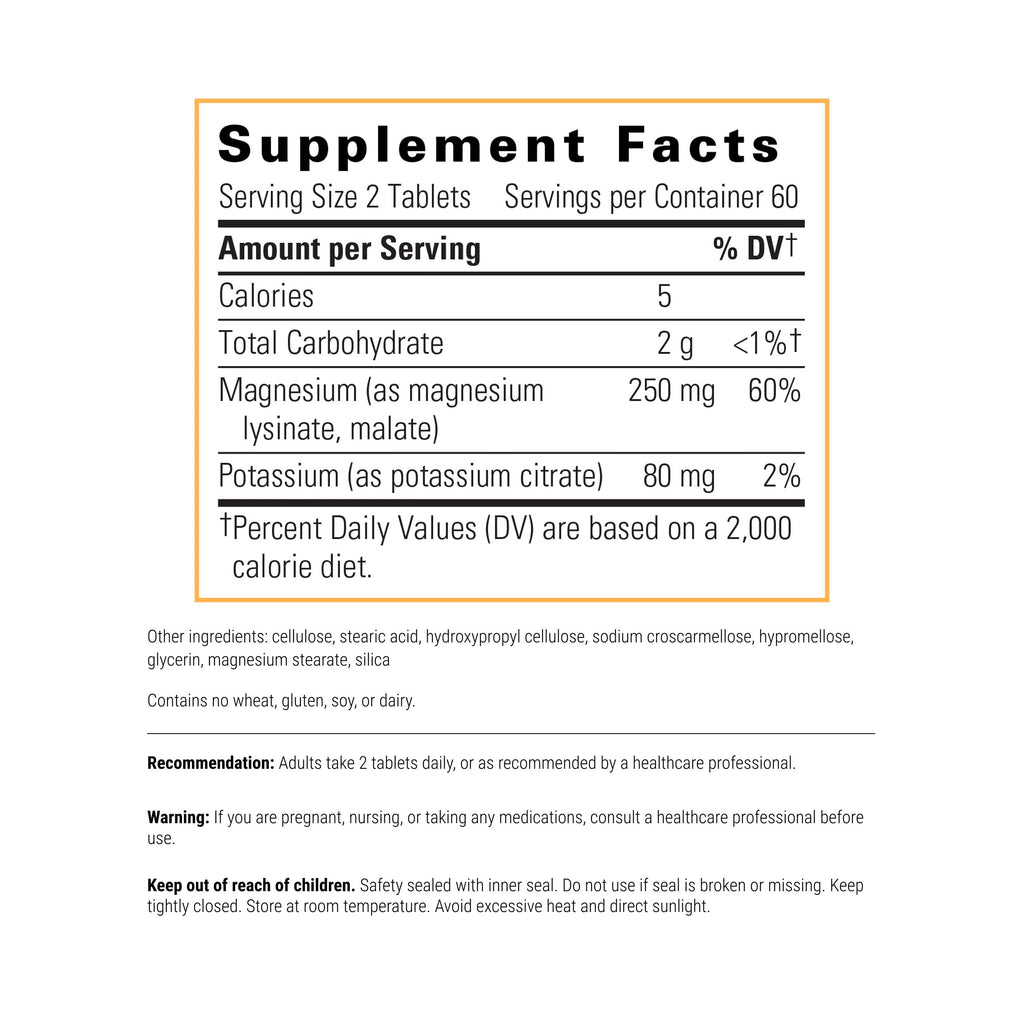 Dairy-free potassium magnesium formula