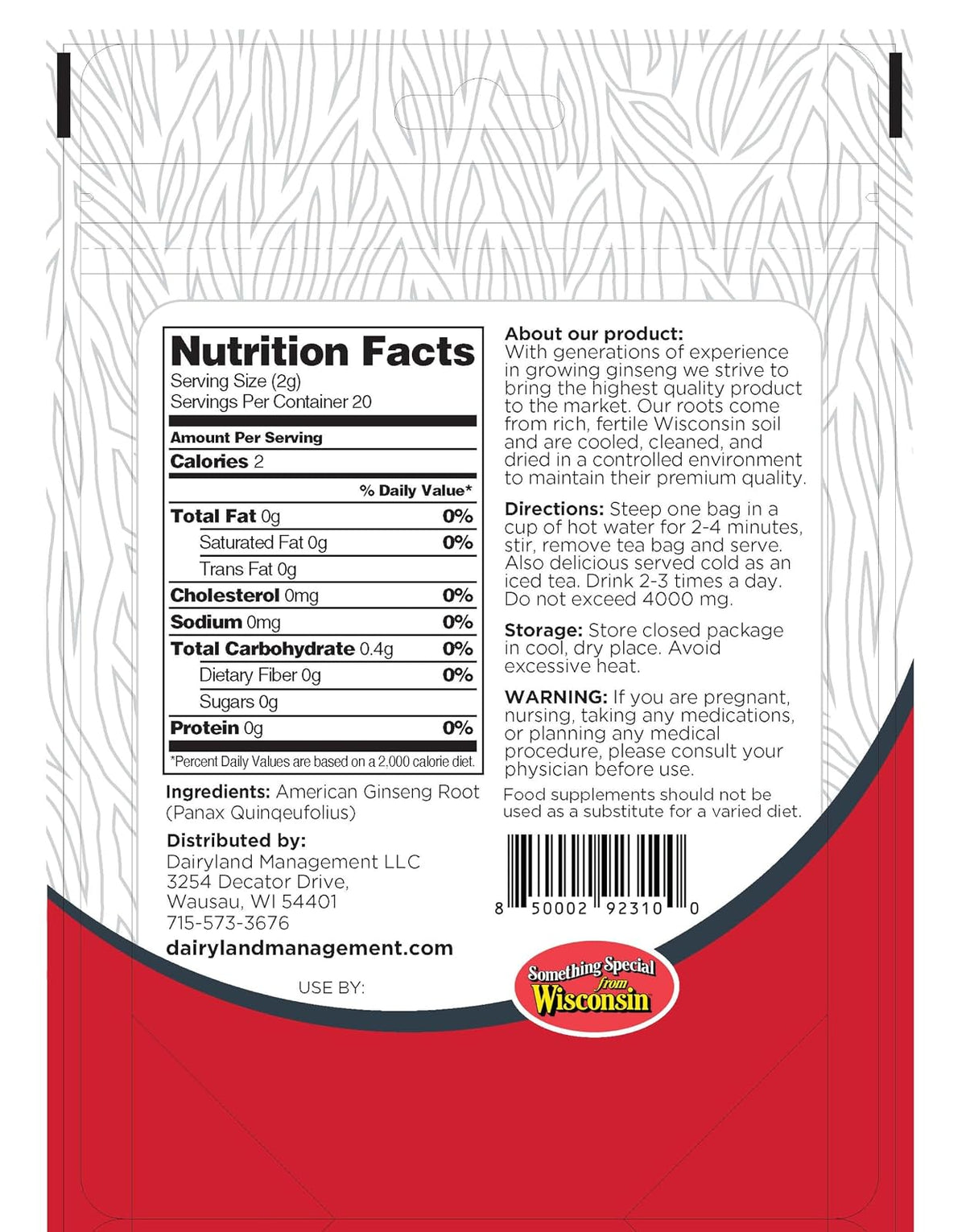 Dairyland ginseng tea for daily health