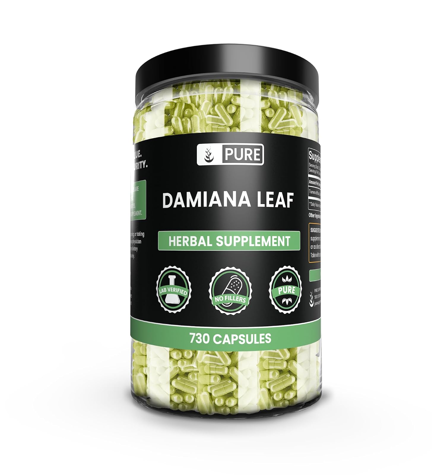 Damiana leaf capsules for wellness