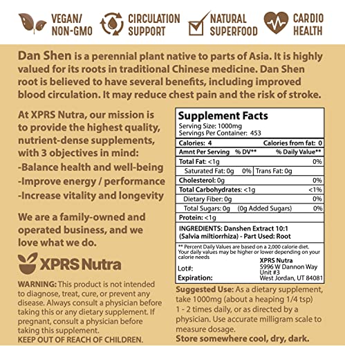 Dan Shen powder for energy boost