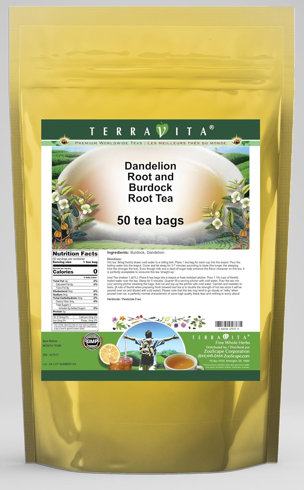 Dandelion Burdock Root Tea bags
