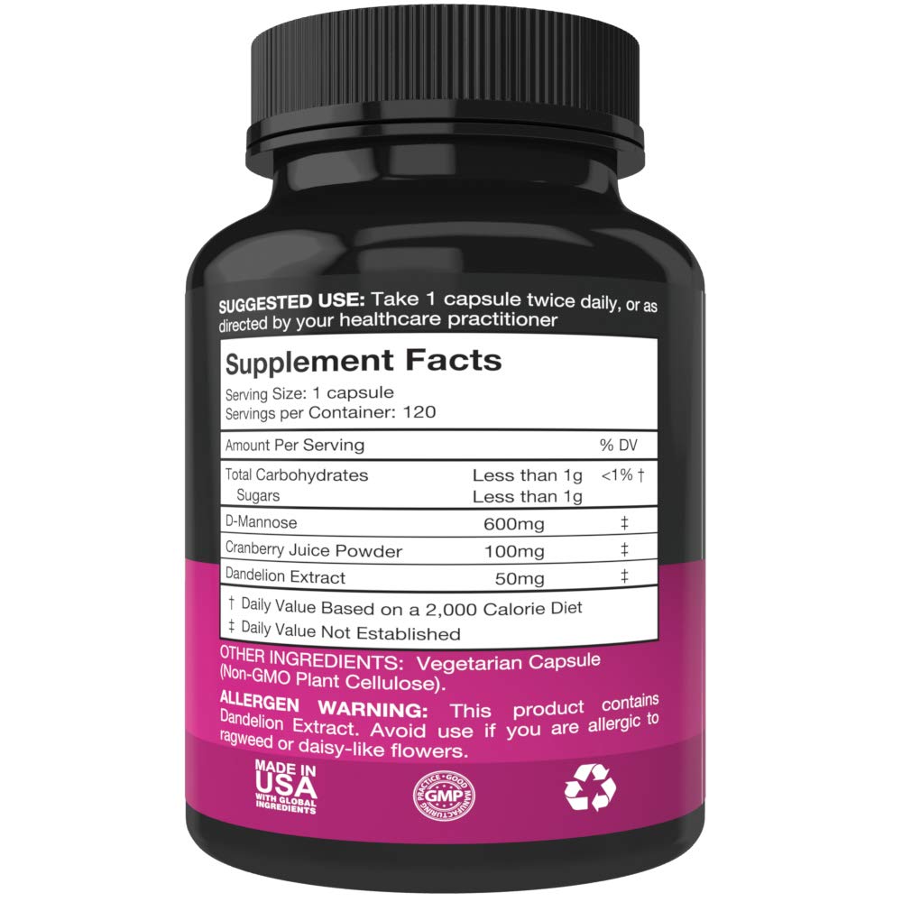 Dandelion extract in D-Mannose formula