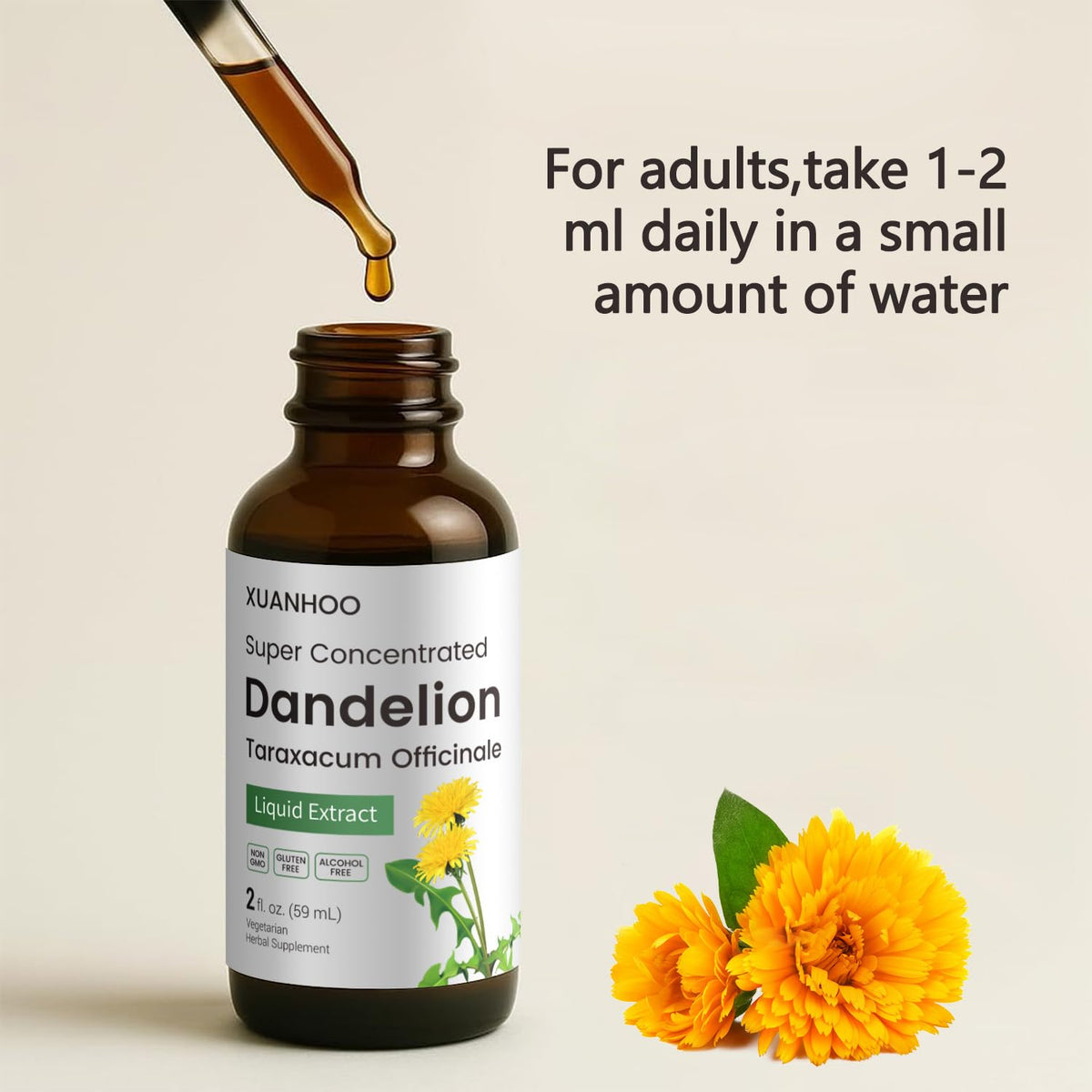 Dandelion root drops for liver support