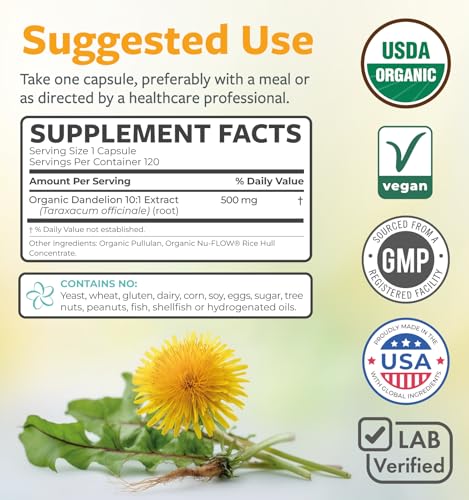Dandelion root extract 10:1 potency