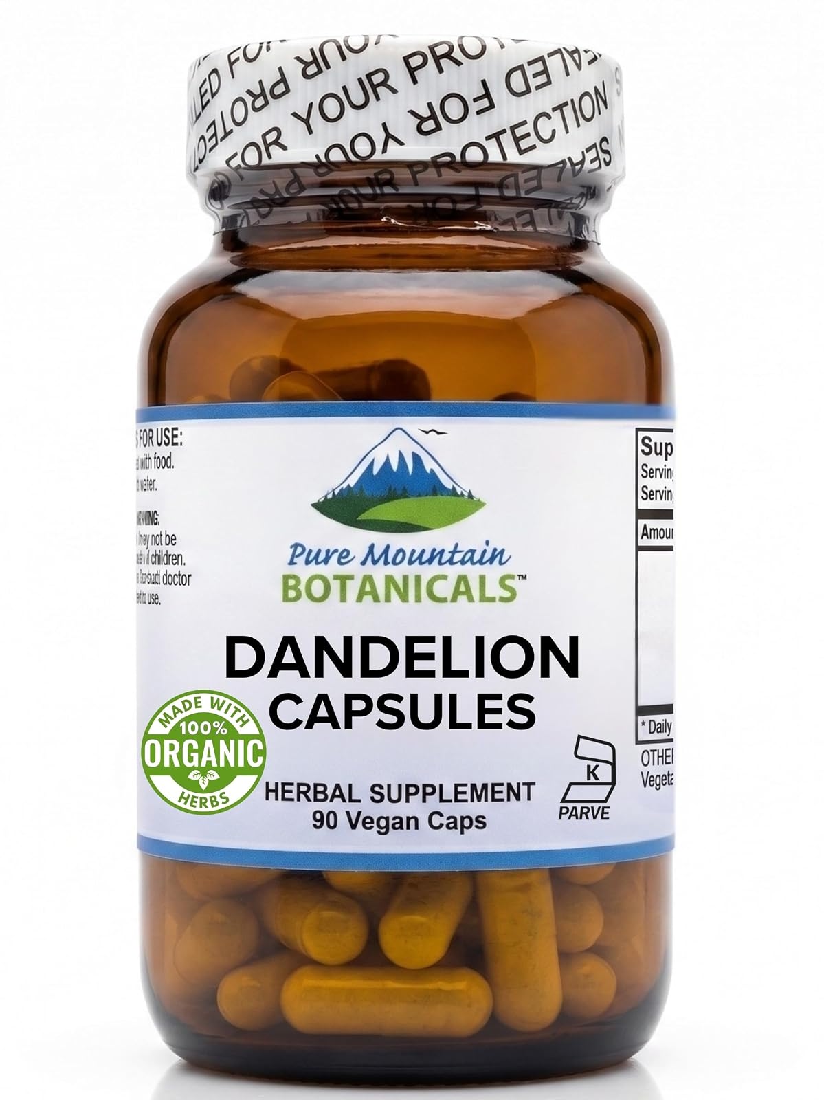 dandelion root herbal supplement capsules