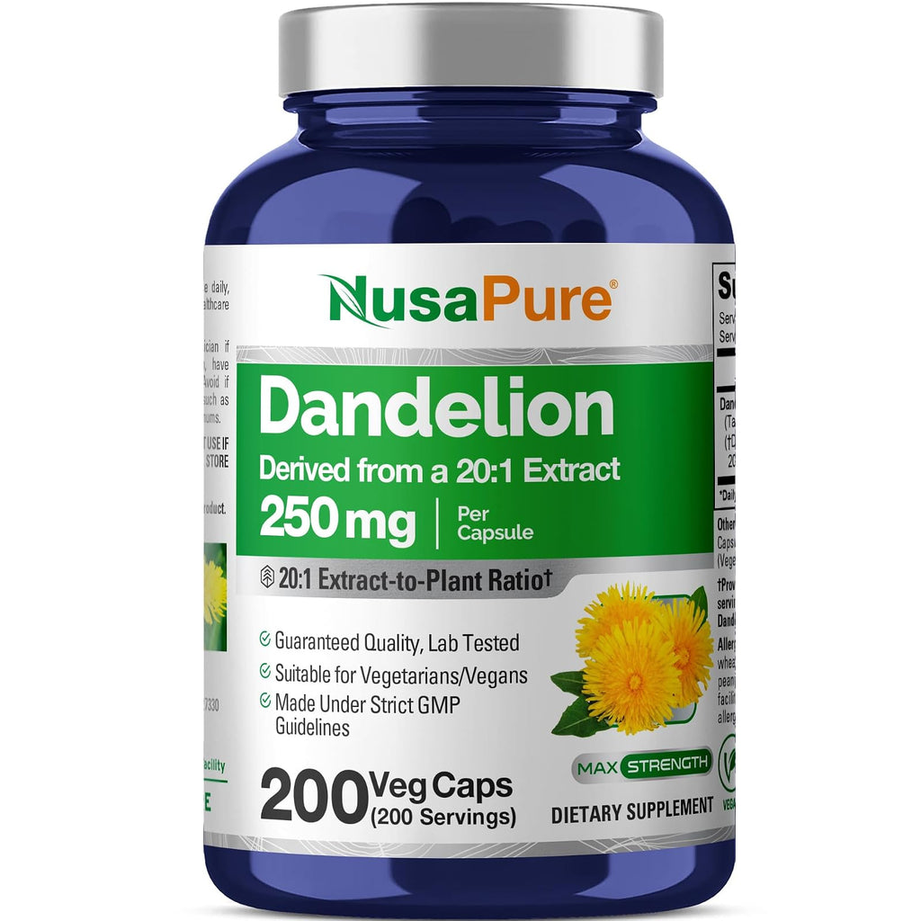 dandelion root herbal supplement capsules