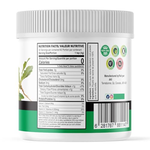 Dandelion root powder for energy and vitality
